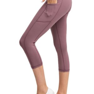 Hype Up Women's High Waisted Buttery Super Soft Capri Length Activewear Leggings with Side Pockets (S-3X)