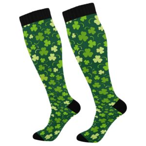 xigua st. patrick's day compression socks 20-30mmhg knee high stockings for sport nursing - 1 pair