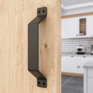 WINSOON 9FT Single Sliding Barn Door Hardware Roller Track Kit with Simple Sliding Barn Door Handle