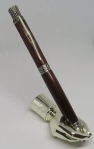 cv - keen handcrafted handmade peruvian walnut archery twist antique pewter pen