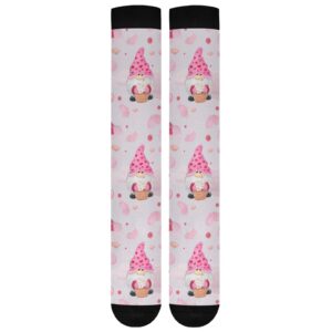 xigua Valentine's Mother's Day Cute Gnome Compression Socks 20-30mmHg Knee High Stockings for Sport Nursing - 1 Pair