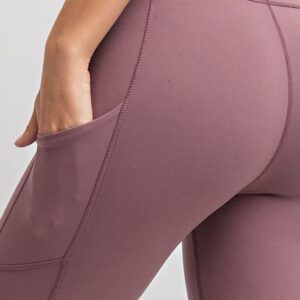 Hype Up Women's High Waisted Buttery Super Soft Capri Length Activewear Leggings with Side Pockets (S-3X)