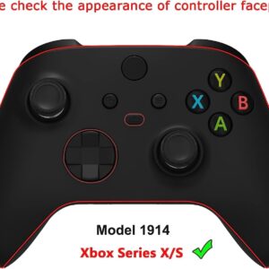 eXtremeRate Rubberized Grips Replacement Back Panels for Xbox Series X/S Controller, Black Performance Non-Slip Diamond Texture Side Rails Handles for Xbox Core Controller - Controller NOT Included