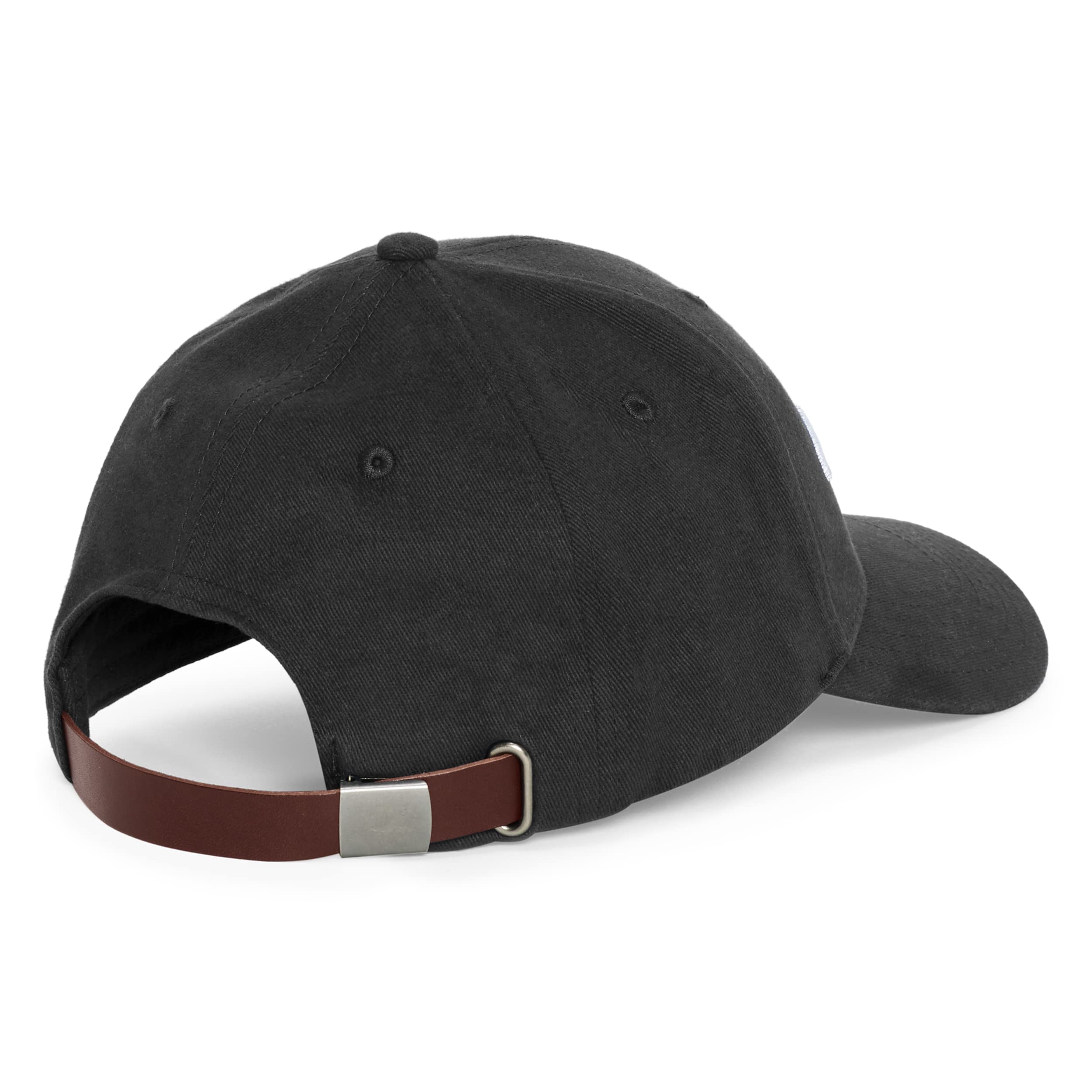 Champion Hat, Classic Cotton Twill, Baseball, Adjustable Leather Strap Cap for Men, Black 3D Script, One Size