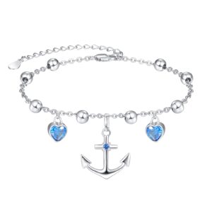 palpitate anchor bracelets for women sailor bracelet nautical bracelets 925 sterling silver anchor jewelry birthday gifts for women