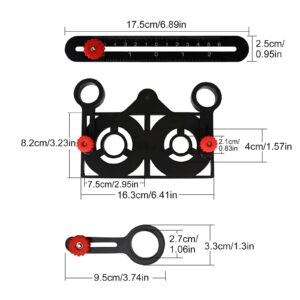 Multi Angle Measuring Ruler, Precise Premium Aluminum Alloy Easy Angle Ruler Metal Template Tool Layout Tool with Perforated Mold- Gifts for Men Father Husband (16-Side Ruler with Drilling Locator)