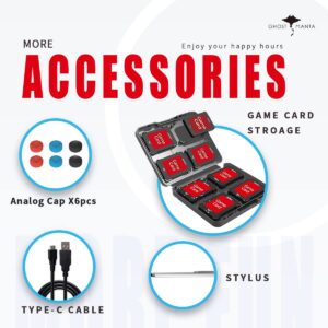 Switch 14 in 1 Accessories Kit Compatible with Nintendo Switch, Bundle with Mini Charging Grip, Headphone, Carry Bag, Screen Protector, Game Card Storage, Stylus, 6 Thumb Grips