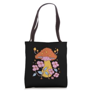 flowers and mushrooms mushroom hippie fungi nature tote bag