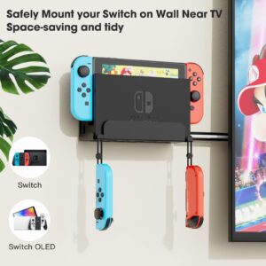 KUNSLUCK Wall Mount for Switch and Switch OLED, Metal Wall Mount Holder to Safely Store Your Switch Near or Behind TV (Black)