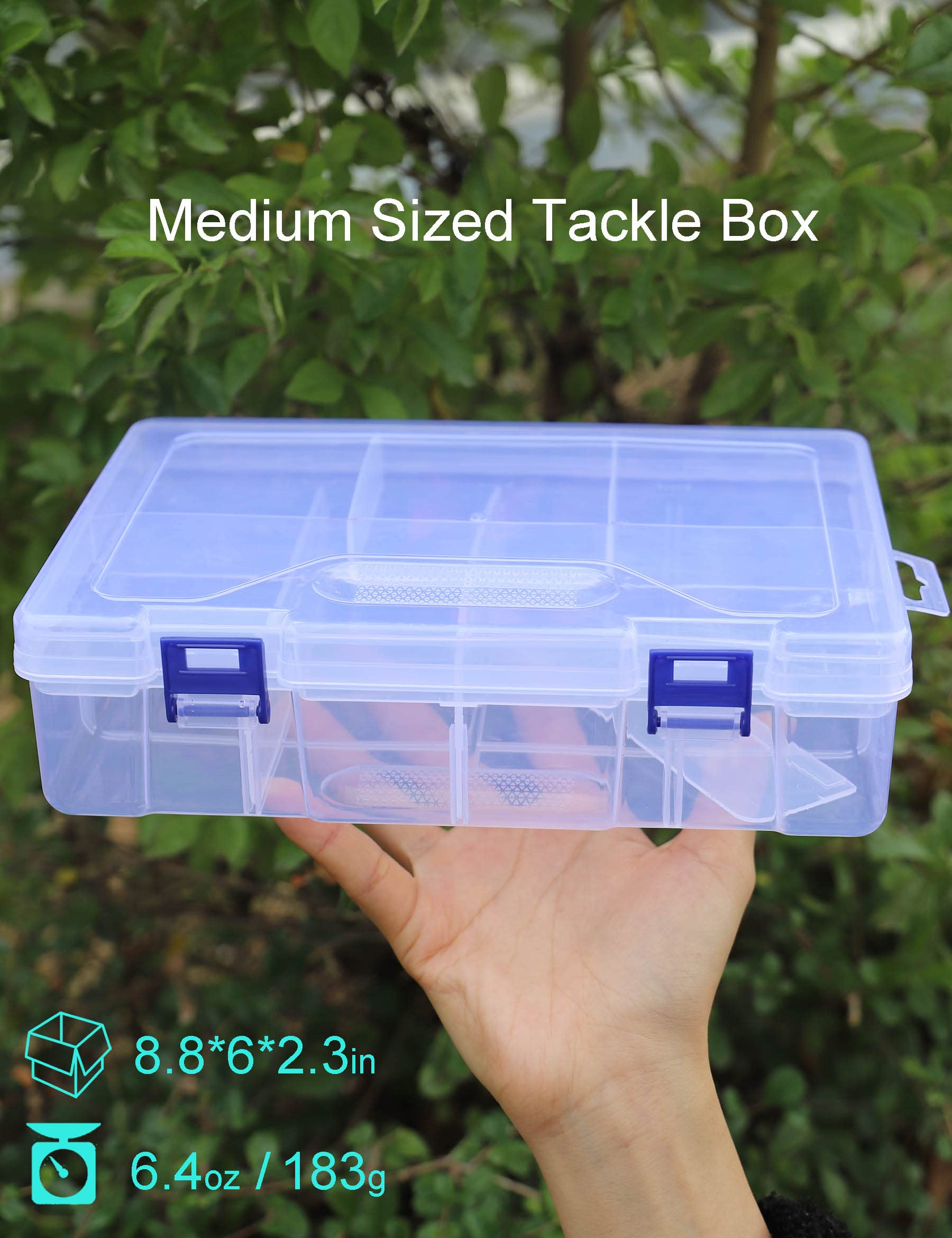 Avlcoaky Tackle Box Fishing Tackle Box Organizer with Movable Tray Snackle Box Charcuterie Container Tacklebox for Snacks Plastic Organizer Fishing Box