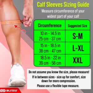 BLITZU 3 Pairs Calf Compression Sleeves for Women and Men Size S-M, One Black, One White, One Grey