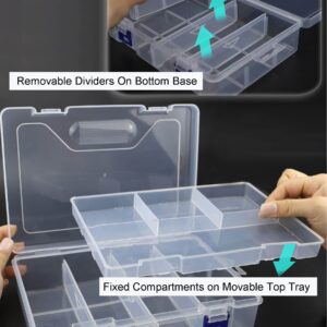 Avlcoaky Tackle Box Fishing Tackle Box Organizer with Movable Tray Snackle Box Charcuterie Container Tacklebox for Snacks Plastic Organizer Fishing Box