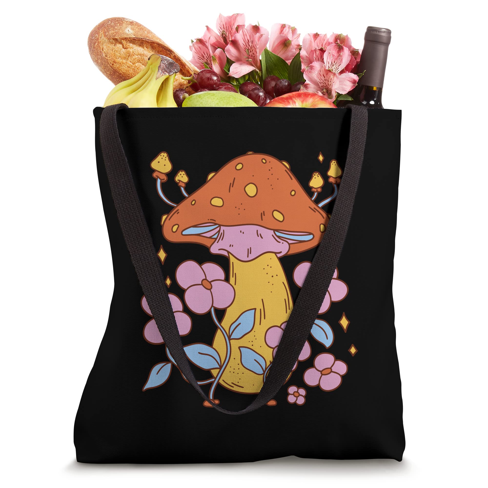 Flowers And Mushrooms Mushroom Hippie Fungi Nature Tote Bag