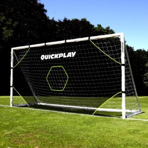 quickplay target net lite with 5 target zones - practice shooting and passing accuracy (12 x 6')