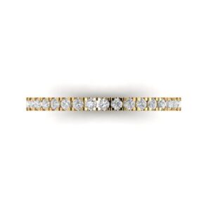 0.57 ct round cut clear simulated diamond 14k yellow gold stackable wedding engagement promise anniversary band sz 4.5