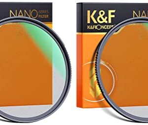 77mm Black Diffusion 1/4 & 1/8 Filter Kit (2 Pcs) Dream Cinematic Effect Filters Both with 28 Multi-Layer Coatings Hydrophobic/Scratch Resistant for Camera Lens