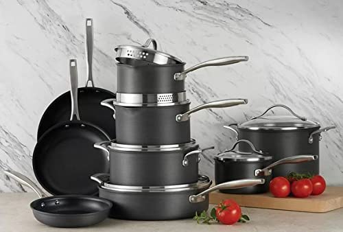 Member Mark 15 Piece Hard Anodized Aluminum Cookware Set With 7-Piece Kitchen Tools Set