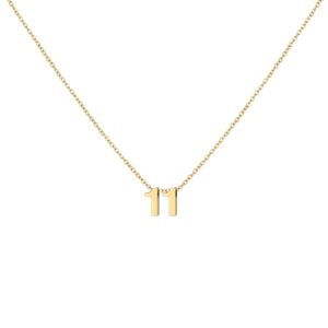 loxuakam number 11 necklace for women, 18k gold plated charm handmade necklace small dainty tiny number pendant necklaces for women personalized jewelry