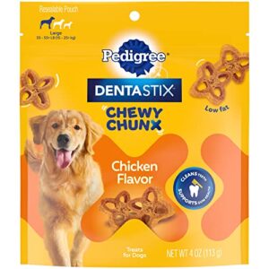 pedigree dentastix chewy chunx dental treats, large dog – 4 oz.