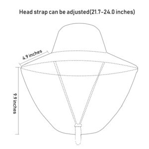 Wide Brim Sun Hat with Neck Flap, Adjustable Outdoor 50+UPF Protection Safari Cap Womens Mens Hiking Fishing Hat(Grey)