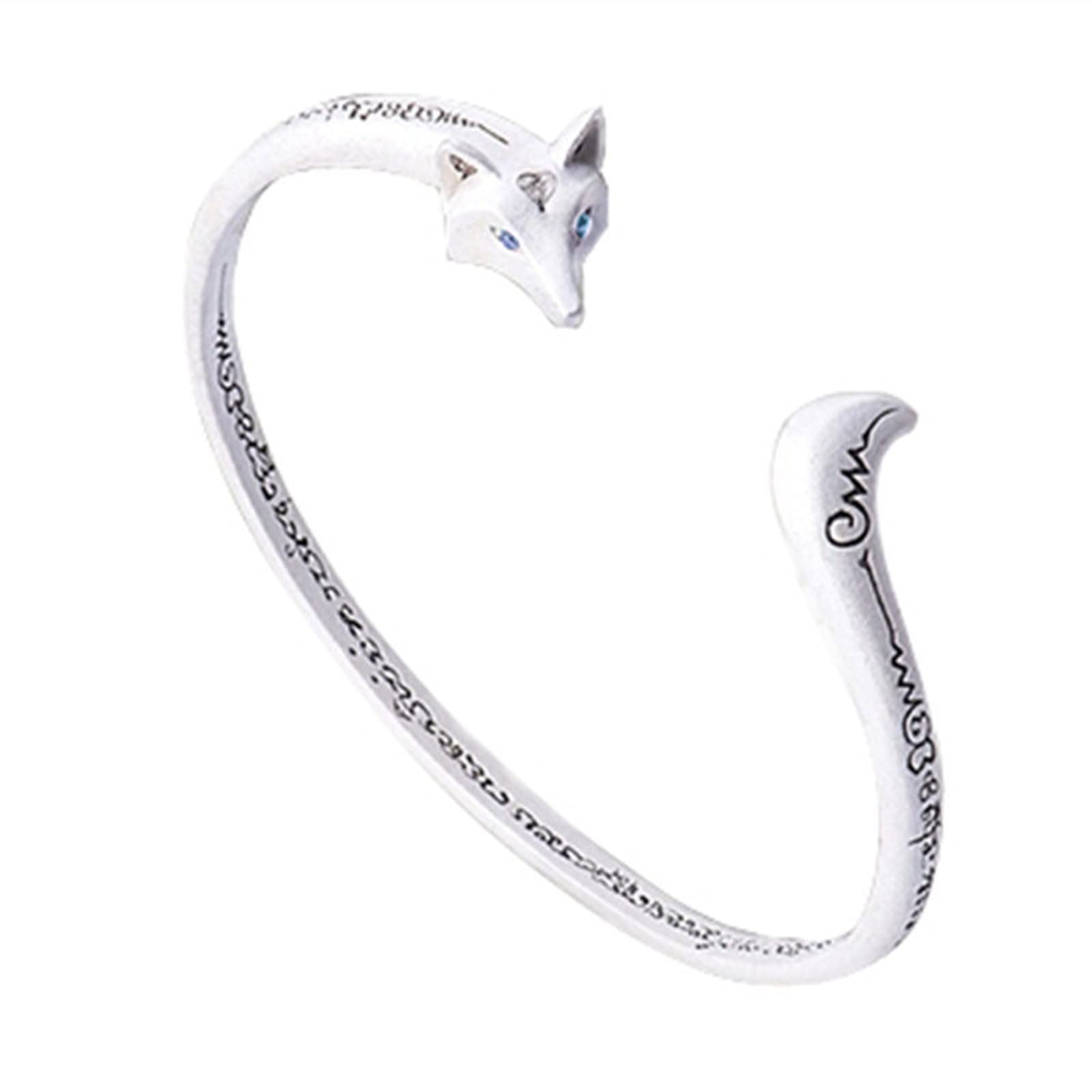 YUANXIN Fox Bracelet Cute Woman Bracelet Simple Fresh Fox Bracelet Students Ladies Elegant Bracelet Silver Personality Bracelet Valentine's Day Present (silver)