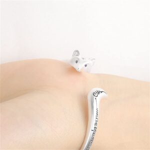 YUANXIN Fox Bracelet Cute Woman Bracelet Simple Fresh Fox Bracelet Students Ladies Elegant Bracelet Silver Personality Bracelet Valentine's Day Present (silver)