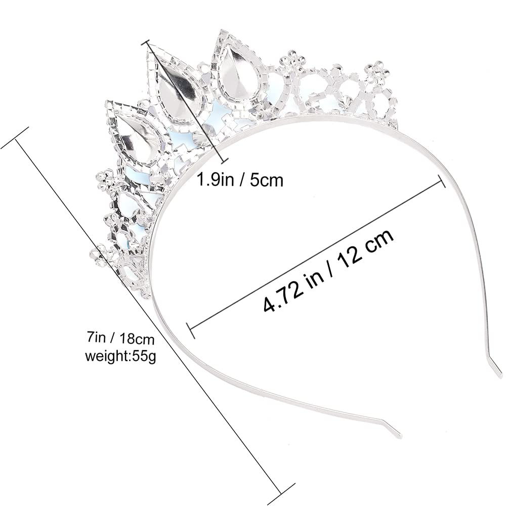 COCIDE Frozen Elsa Tiara for Women Birthday Crown Halloween Costume Blue Crystal Headband Tiara Princess Hair Accessories for Wedding Bridal Flower Party Prom Cosplay