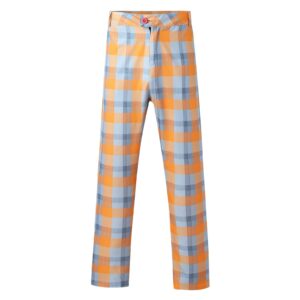 men golf pants expandable waistband stretch breathable golf pants stretch relaxed fit tech casual chino pants plaid pants slim tapered stretch flat front checkered dress pants orange