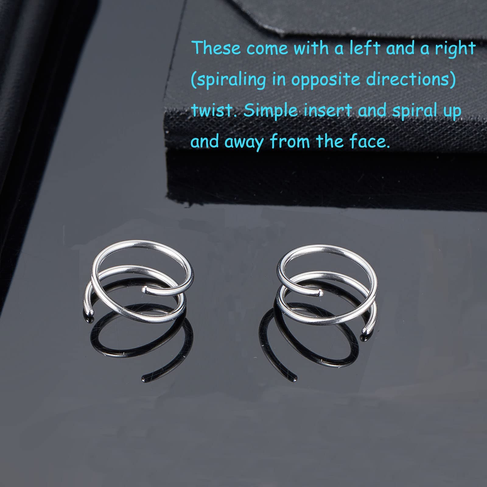 Double Hoop Earrings for Single Piercing，Fake Piercing Silver Double Earring, Handmade Cartilage Piercing, Twist Double Hoop Huggie Earrings, Wrap Earrings Spiral Earrings for Women