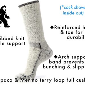 Desert Breeze Distributing Luxurious Alpaca and Merino Wool Boot Sock, The Mountaineer, for Men, Women, Insulated Terry Loop Cushion, USA Made