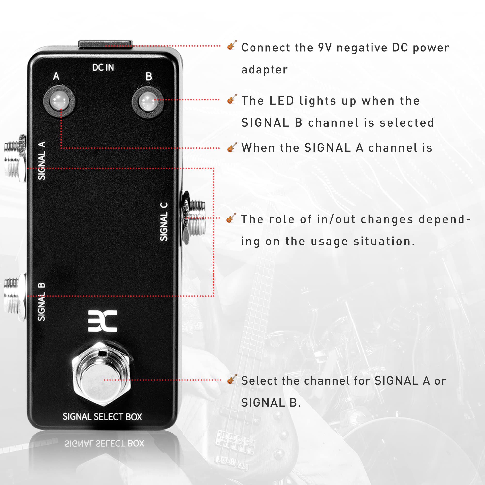 EX Signal Line Select A/B Box Passive Circuit EAB-BOX, A/B switchable signal select pedal