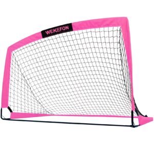 wekefon soccer goal 5' x 3.1', pink, portable for backyard games & training, 1 pack