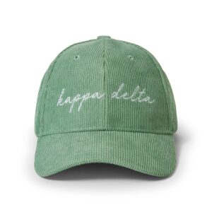 sorority shop kappa delta baseball cap - embroidered logo, soft corduroy green