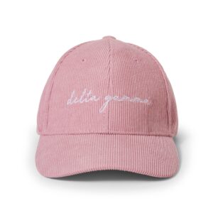 sorority shop delta gamma baseball cap - embroidered logo, soft corduroy pink