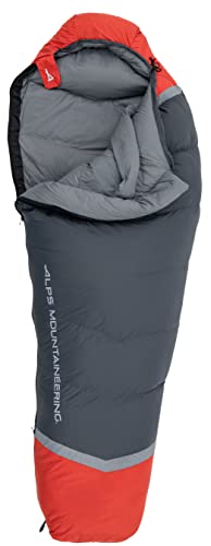 ALPS Mountaineering Zenith 0° Mummy Sleeping Bag, Regular - Charcoal/Red - NEW