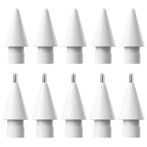 10 pcak pencil tips fit for apple pencil 2nd gen ipad pro pencil 1st gen & 2nd gen,metal nib wearproof,with 4 pencil tip cover