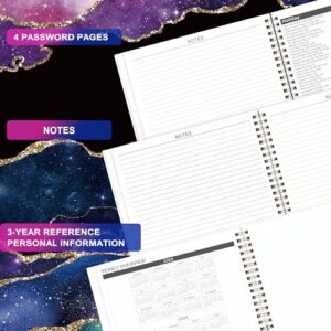 2024-2026 Monthly Planner - 2 Year Planner with Tabs & Pocket, July 2024 - June 2026, Contacts and Passwords, 8.5" x 11", Thick Paper, Twin-Wire Binding - Star