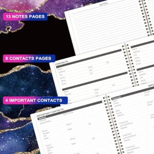 2024-2026 Monthly Planner - 2 Year Planner with Tabs & Pocket, July 2024 - June 2026, Contacts and Passwords, 8.5" x 11", Thick Paper, Twin-Wire Binding - Star