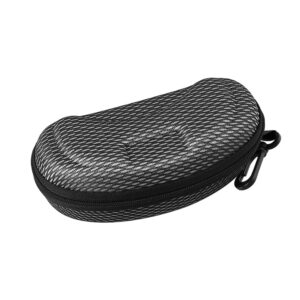 Yamrots 2 Pcs Zipper Hard Sunglasses Cases Portable Travel Eyeglasses Cases with Plastic Hook (Black White)