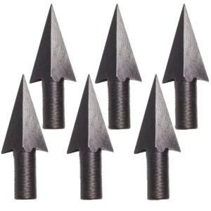 ameyxgs 6/12pcs 8mm diameter metal traditional broadheads archery glue on arrowheads for wooden bamboo arrows (12)