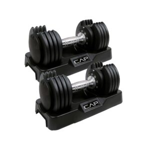 cap barbell 25 lb pair adjustabell adjustable dumbbell with contoured full rotation handle, chrome