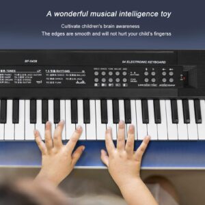 Portable Electronic Organ, Elegant Electronic Keyboard, Mini Electronic Keyboard, 54‑Key Electronic Organ, School for Chidren Home Adult