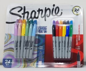 sharpie variety featuring mystic gems and core colors fine tip 24ct assortment