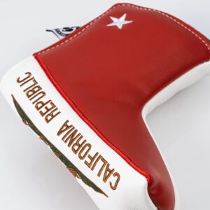 Pins & Aces California Tribute Premium Driver Golf Club Head Cover - Premium, Hand-Made Leather Headcover - CA Flag Styled, Tour Quality Golf Club Cover - Style & Customize Your Golf Bag (Blade)