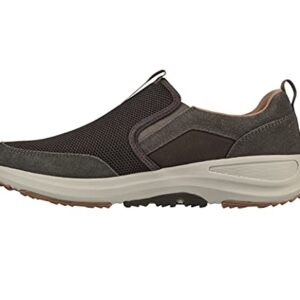 Skechers Men's Go Walk Outdoor-Athletic Slip-On Trail Hiking Shoes with Air Cooled Memory Foam Sneaker, Brown, 10.5 X-Wide