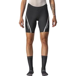 castelli women’s velocissima 3 short for road and gravel biking i cycling shorts- black/silver - medium