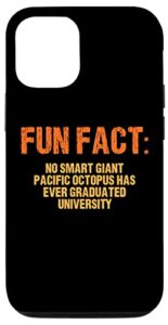 iphone 12/12 pro no giant octopus graduated uni funny animal pun humor case