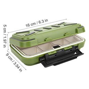 Qqmora Fishing Tackle Box, Damping Fishing Tackle Organizer Strong and Sturdy High Capacity for Fishing Supplies for Outdoor Accessories(Green)