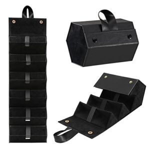 moko sunglasses organizer with 6 slots, foldable travel glasses storage case holder eyewear display box, black