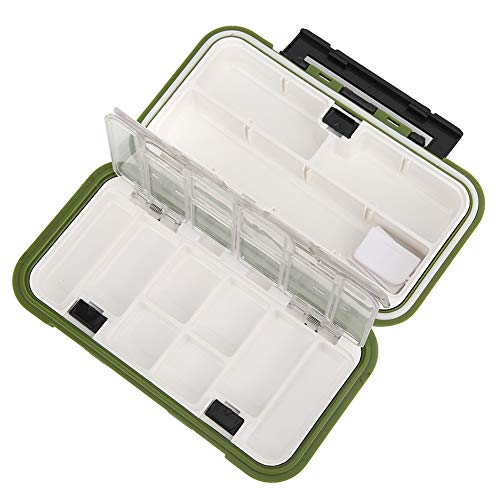 Qqmora Fishing Tackle Box, Damping Fishing Tackle Organizer Strong and Sturdy High Capacity for Fishing Supplies for Outdoor Accessories(Green)